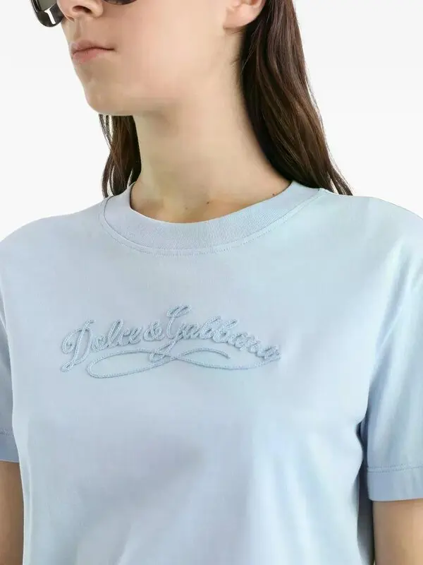 Dolce & Gabbana Logo-embroidered T-shirt - Blue
