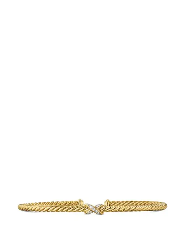 David Yurman 18kt Yellow Petite X Bracelet - Gold