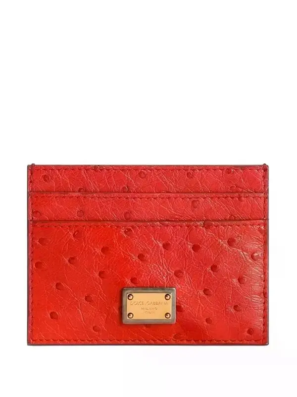 Dolce & Gabbana Textured Logo-plaque Card Holder - Red