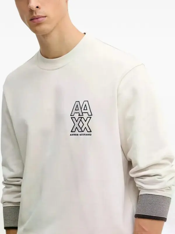 Armani Exchange Logo-embroidered Striped Sweatshirt