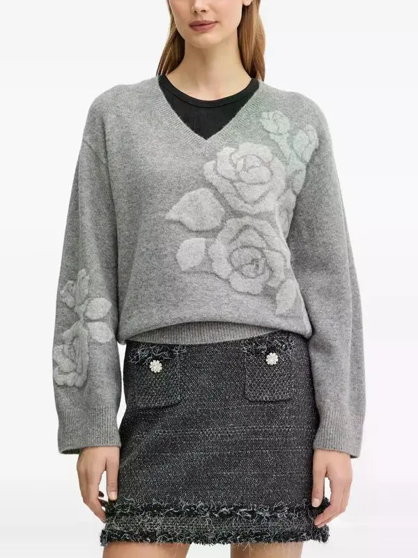 BLUGIRL Floral V-neck Sweater