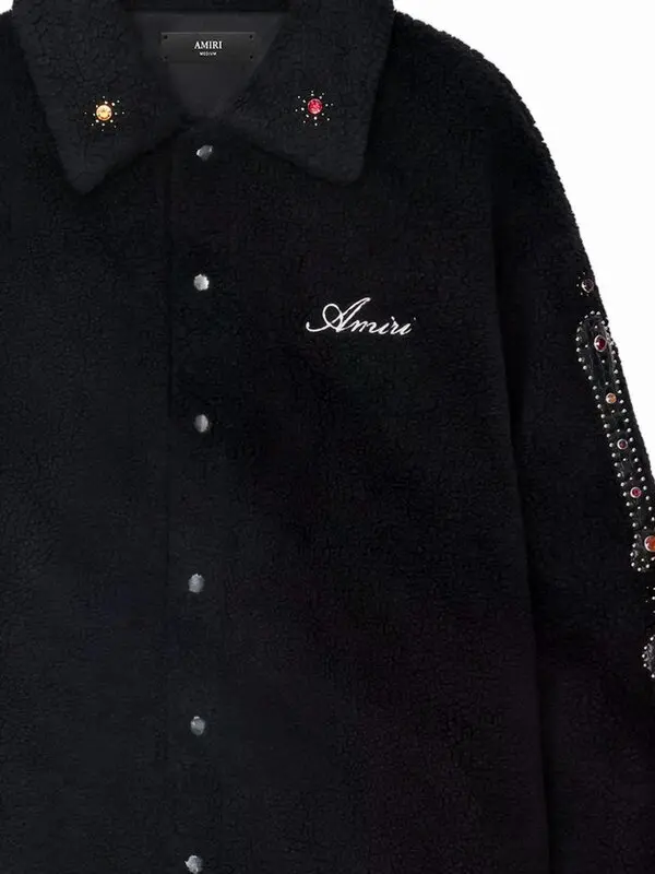 Amiri Bones Studded Overshirt - Black