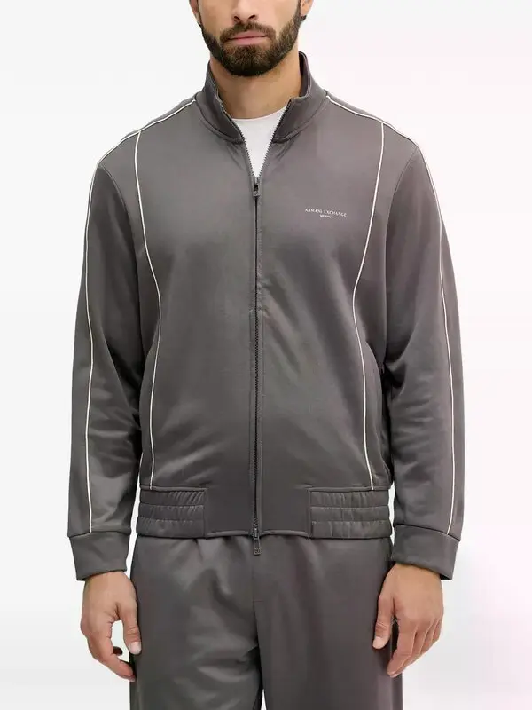 Armani Exchange Zip-up Sweatshirt With Contrast Piping
