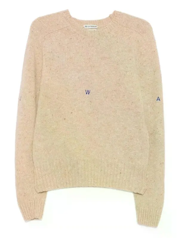 JW Anderson Logo-embroidered Jumper - Neutrals