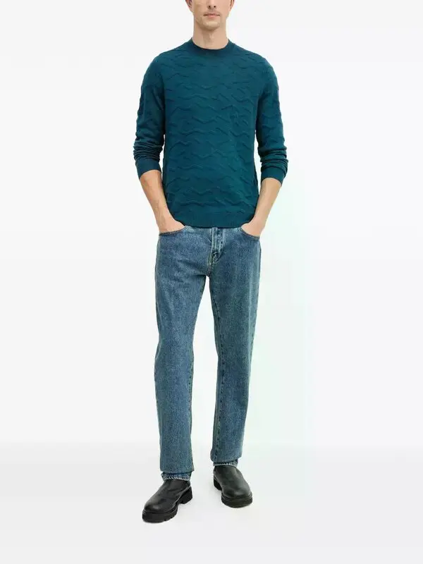 Armani Exchange Long-sleeve Textured Sweater - Blue