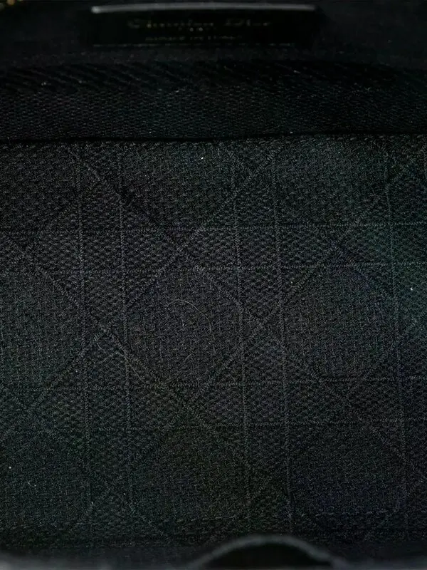 Dior 2019 Medium Canvas Cannage Lady D-lite Satchel - Black