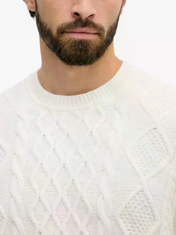 Armani Exchange Cable-knit Crew-neck Sweater