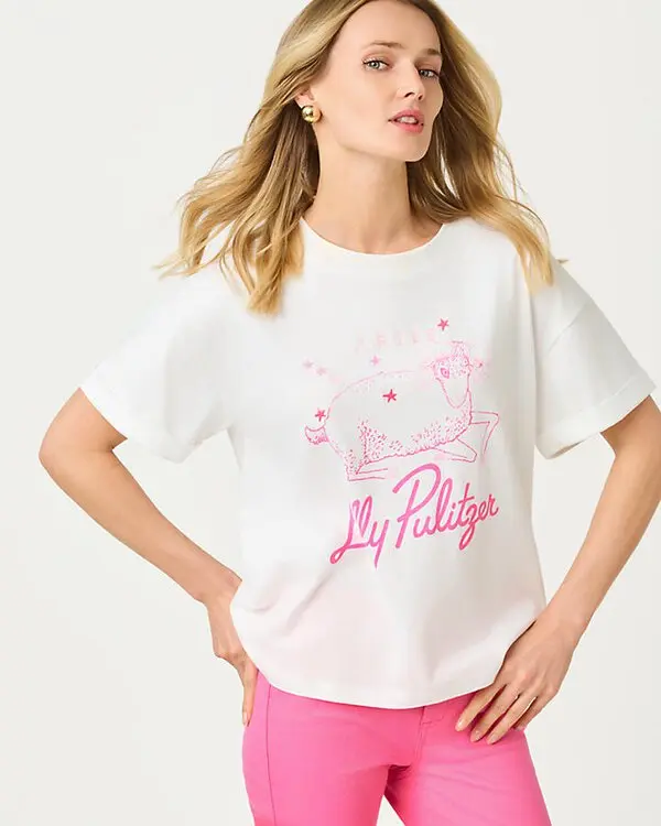 LILLY PULITZER Stella Pisces Zodiac Knit Top - Multi Aries Graphic