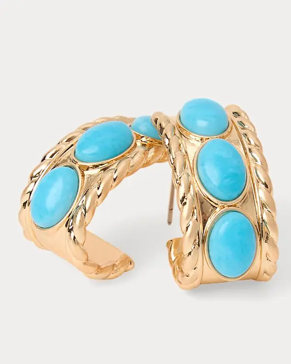 LILLY PULITZER Sunshine Grove Hoop Earrings - Turquoise Tide
