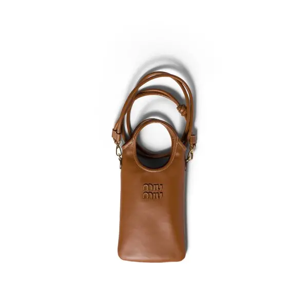 Miu Miu Leather Smartphone Case - Cognac