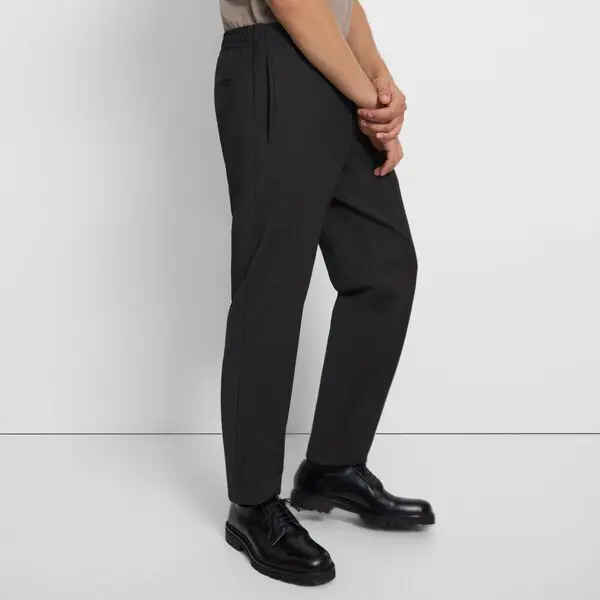 Theory Tapered Drawstring Pant In Bonded Wool Twill