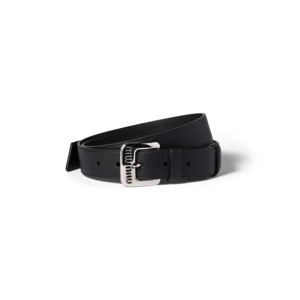 Miu Miu Nappa Leather Belt - Black