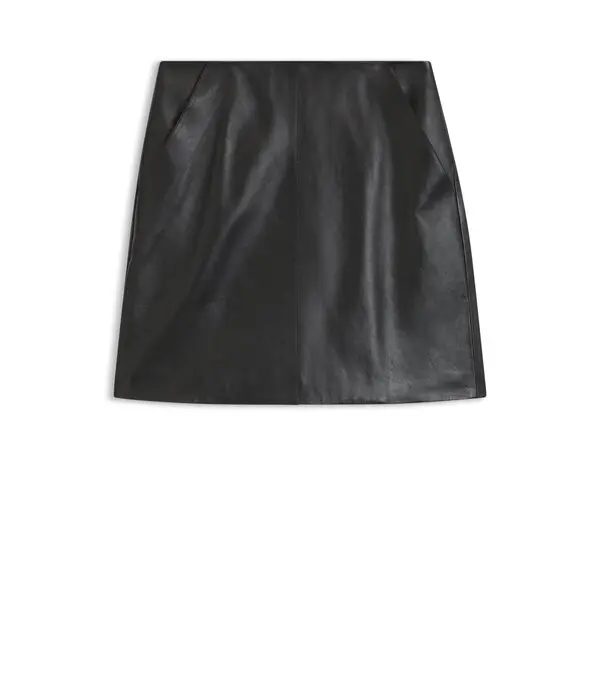 BOSS Nappa-leather Mini Skirt With Seam
