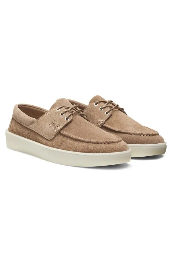 BOSS Suede Loafers With Slightly Translucent Sole - Beige