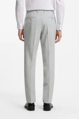 BOSS Two-piece Slim-fit Suit In Micro-patterned Cloth - Light Grey