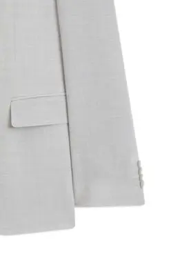BOSS Two-piece Slim-fit Suit In Micro-patterned Cloth - Light Grey
