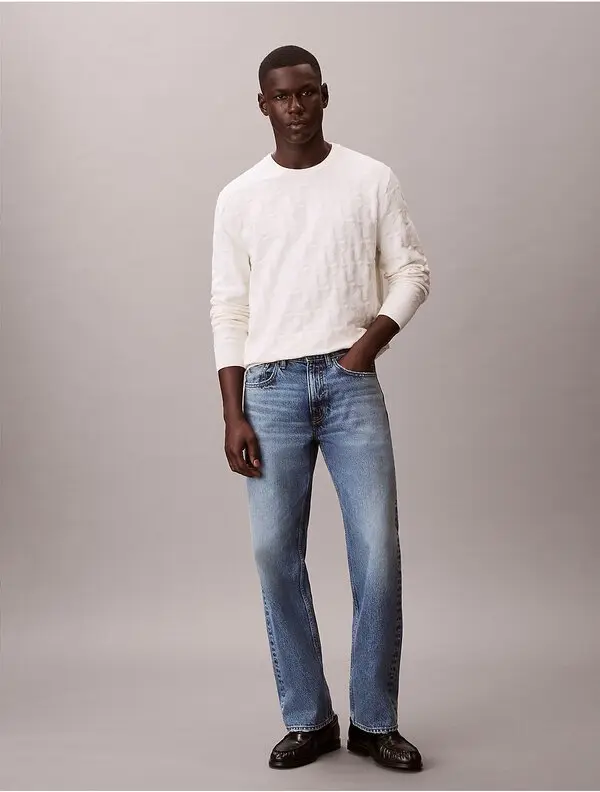 Calvin Klein Allover Monogram Relaxed Sweater - Tofu