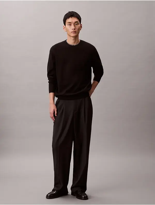 Calvin Klein Relaxed Fit Tech Knit Sweater - Black