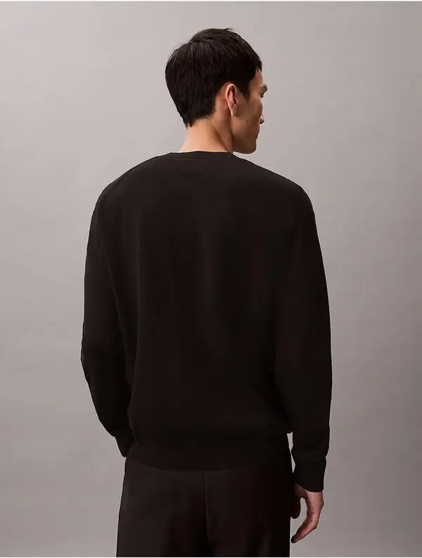 Calvin Klein Relaxed Fit Tech Knit Sweater - Black