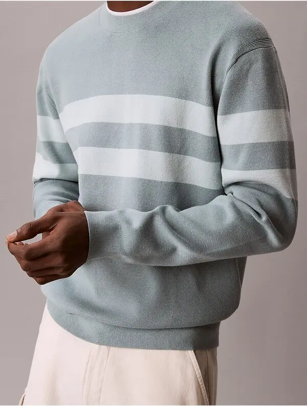 Calvin Klein Tech Knit Striped Sweater - Lead