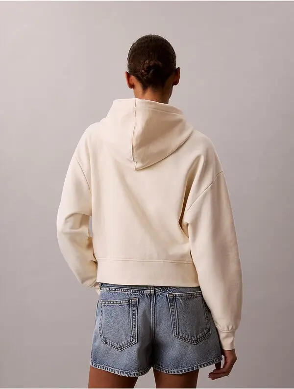 Calvin Klein Terry Monogram Cropped Hoodie - Calico