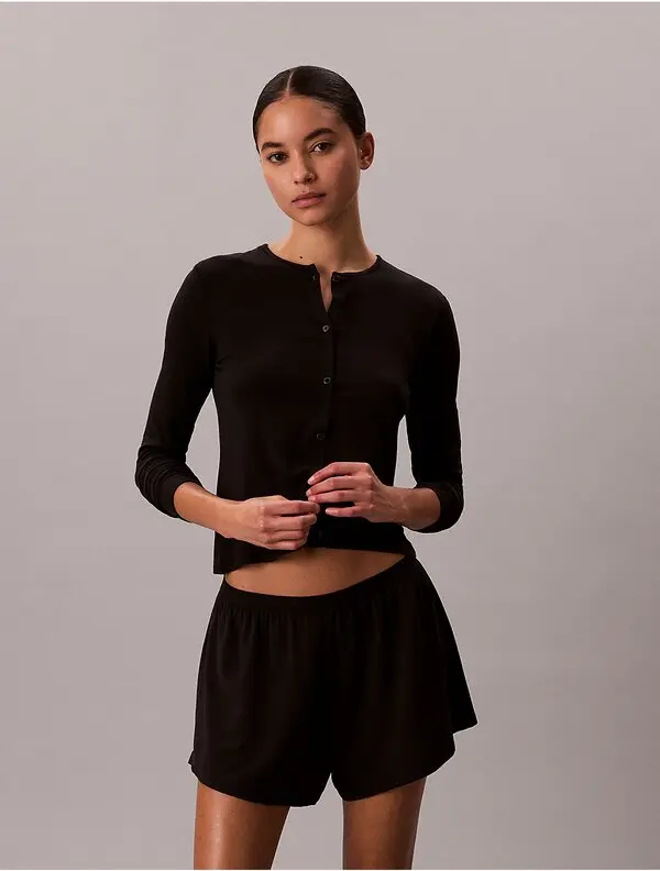 Calvin Klein Ultra Soft Modal Cardigan - Black