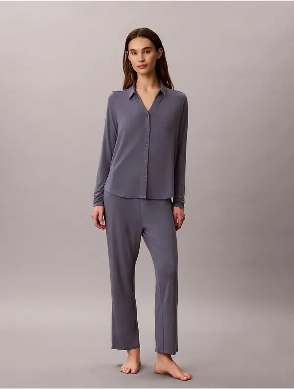 Calvin Klein Ultra Soft Modal Shirt And Pants Set - Grisaille