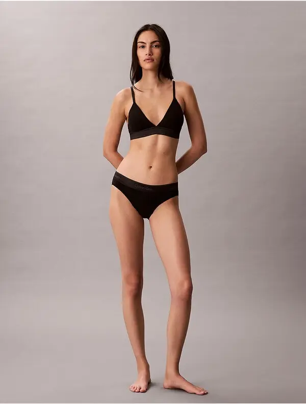 Calvin Klein Icon Cotton Modal Metallic Bikini - Black