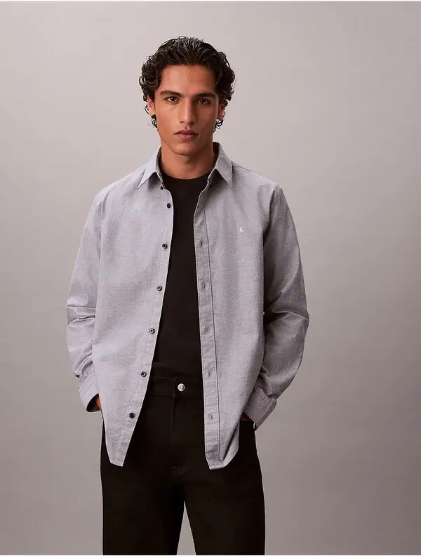 Calvin Klein Solid Classic Oxford Button-down Shirt - Dark Sapphire