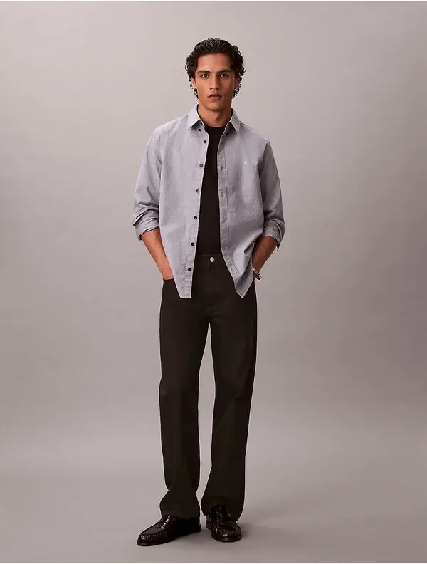Calvin Klein Solid Classic Oxford Button-down Shirt - Dark Sapphire