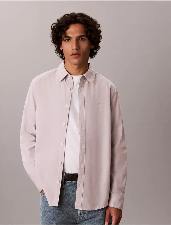 Calvin Klein Solid Classic Oxford Button-down Shirt - Dusted Fox