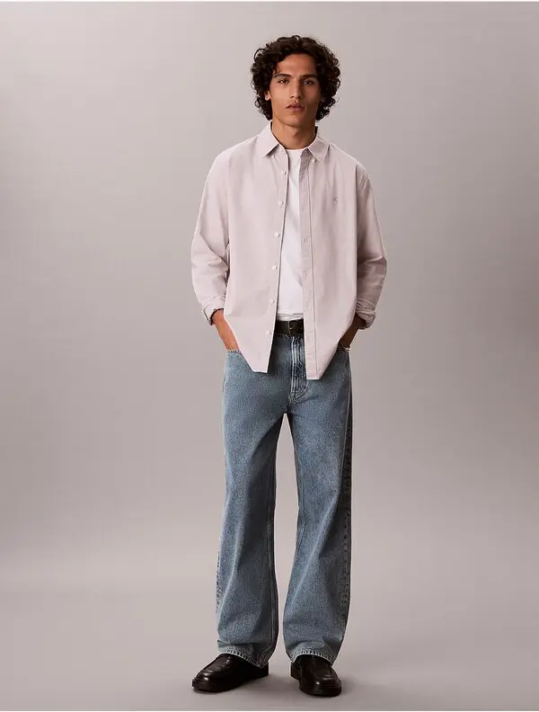 Calvin Klein Solid Classic Oxford Button-down Shirt - Dusted Fox