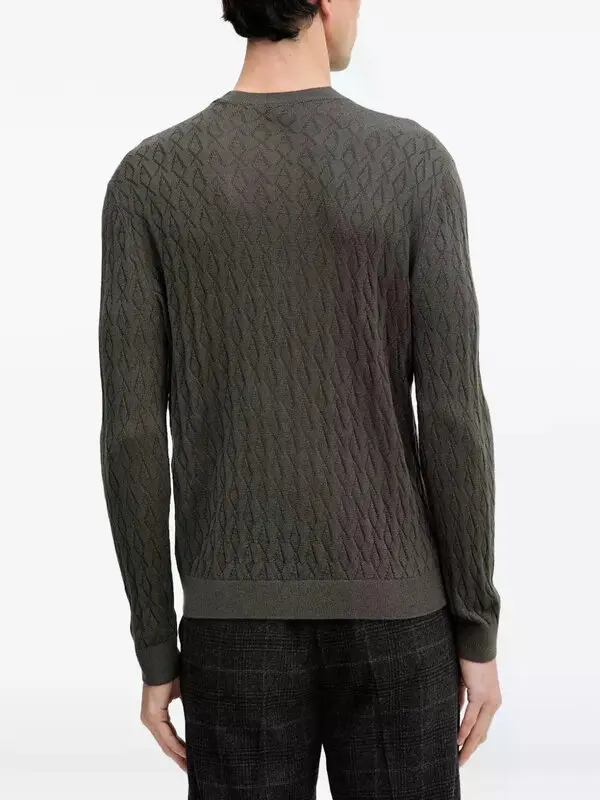 Armani Exchange Patterned Crew Neck Sweater