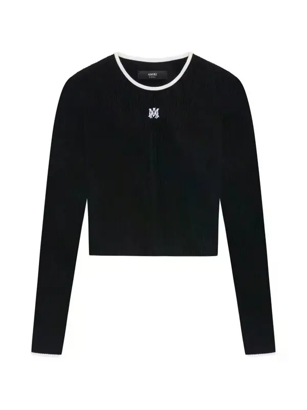 Amiri Ribbed Knit Ma Icon Long Sleeve Tee