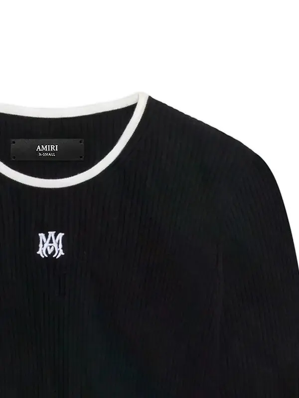 Amiri Ribbed Knit Ma Icon Long Sleeve Tee