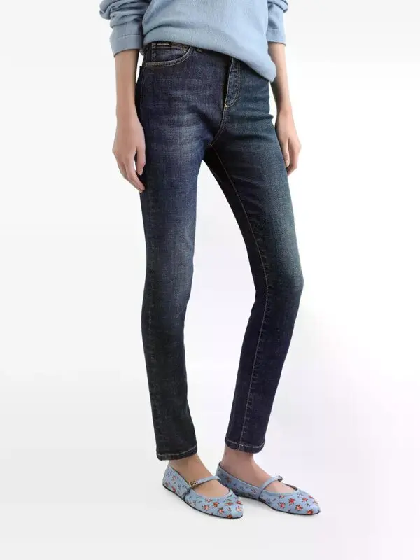 Dolce & Gabbana Logo Patch Skinny Jeans