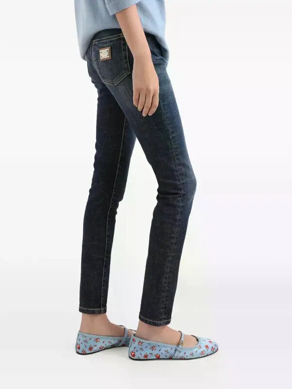 Dolce & Gabbana Logo Patch Skinny Jeans