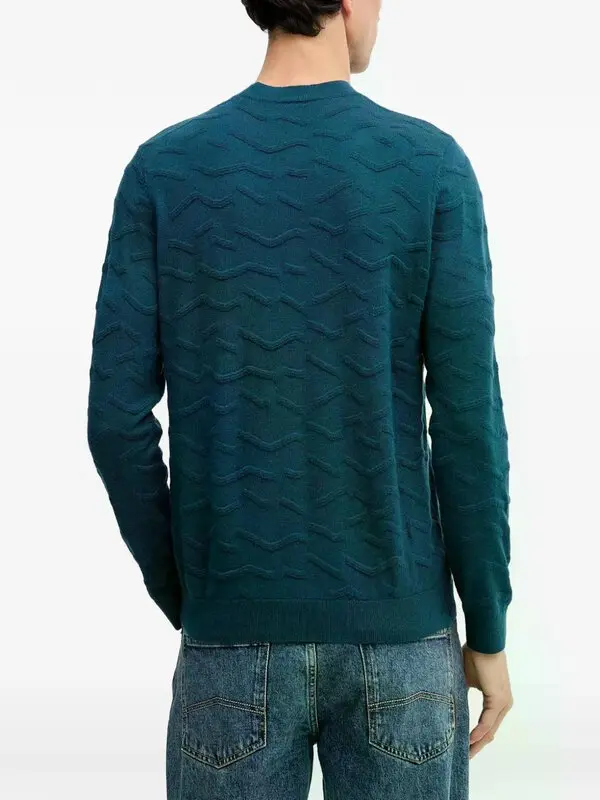 Armani Exchange Long-sleeve Textured Crew Neck Sweater