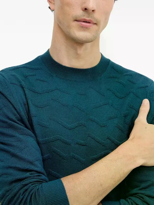 Armani Exchange Long-sleeve Textured Crew Neck Sweater
