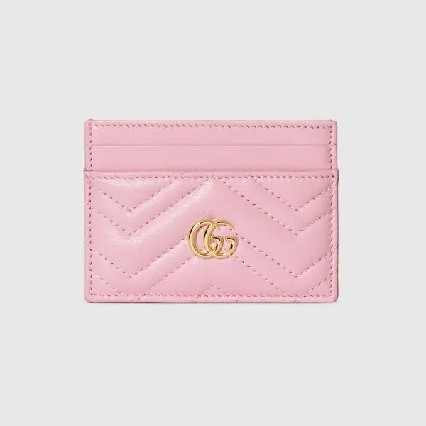 Gucci Gg Marmont Card Case Leather - Pink