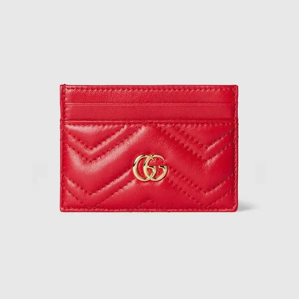 Gucci Gg Marmont Card Case Leather - Red