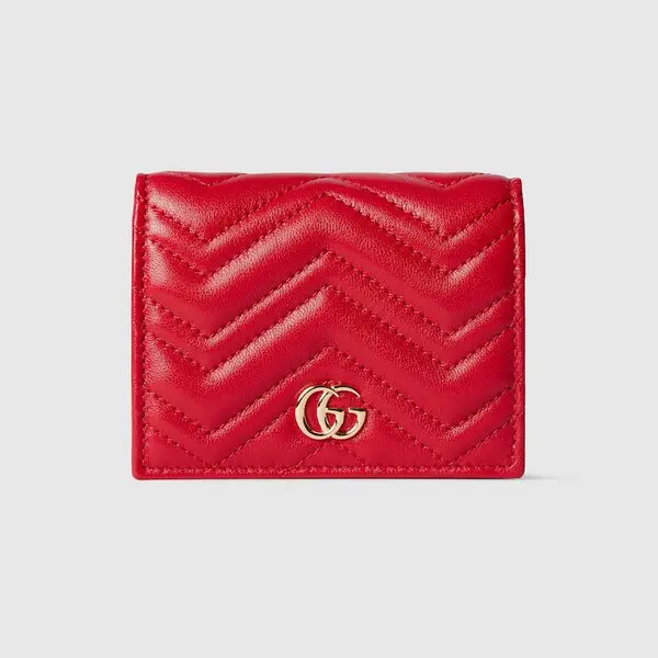Gucci Gg Marmont Small Wallet Leather - Red