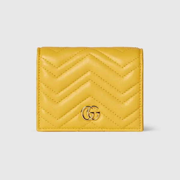 Gucci Gg Marmont Small Wallet Leather - Yellow