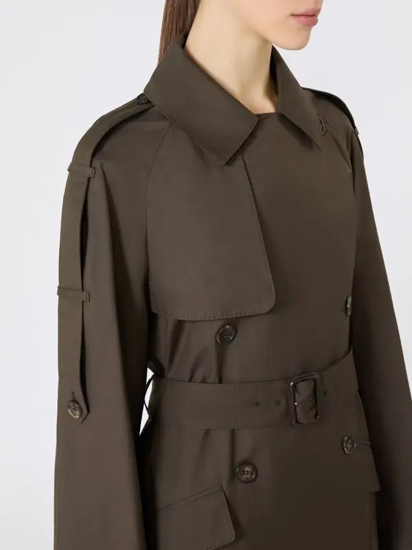 Max Mara Wide Water-repellent Twill Trench Coat - Green