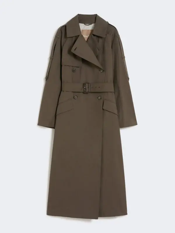 Max Mara Wide Water-repellent Twill Trench Coat - Green