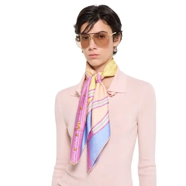 Gucci Printed Silk Jacquard Carr