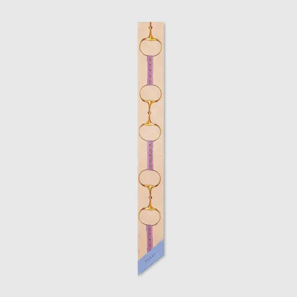 Gucci Printed Silk Ribbon - Blue