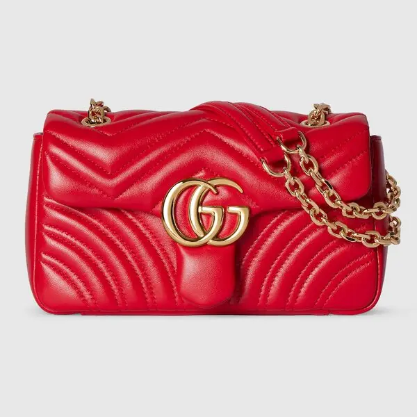 Gucci Gg Marmont Small Shoulder Bag - Red