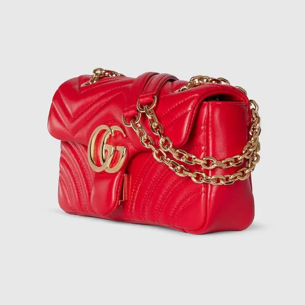 Gucci Gg Marmont Small Shoulder Bag - Red