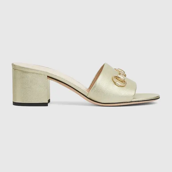Gucci Leather Slide Sandal With Horsebit